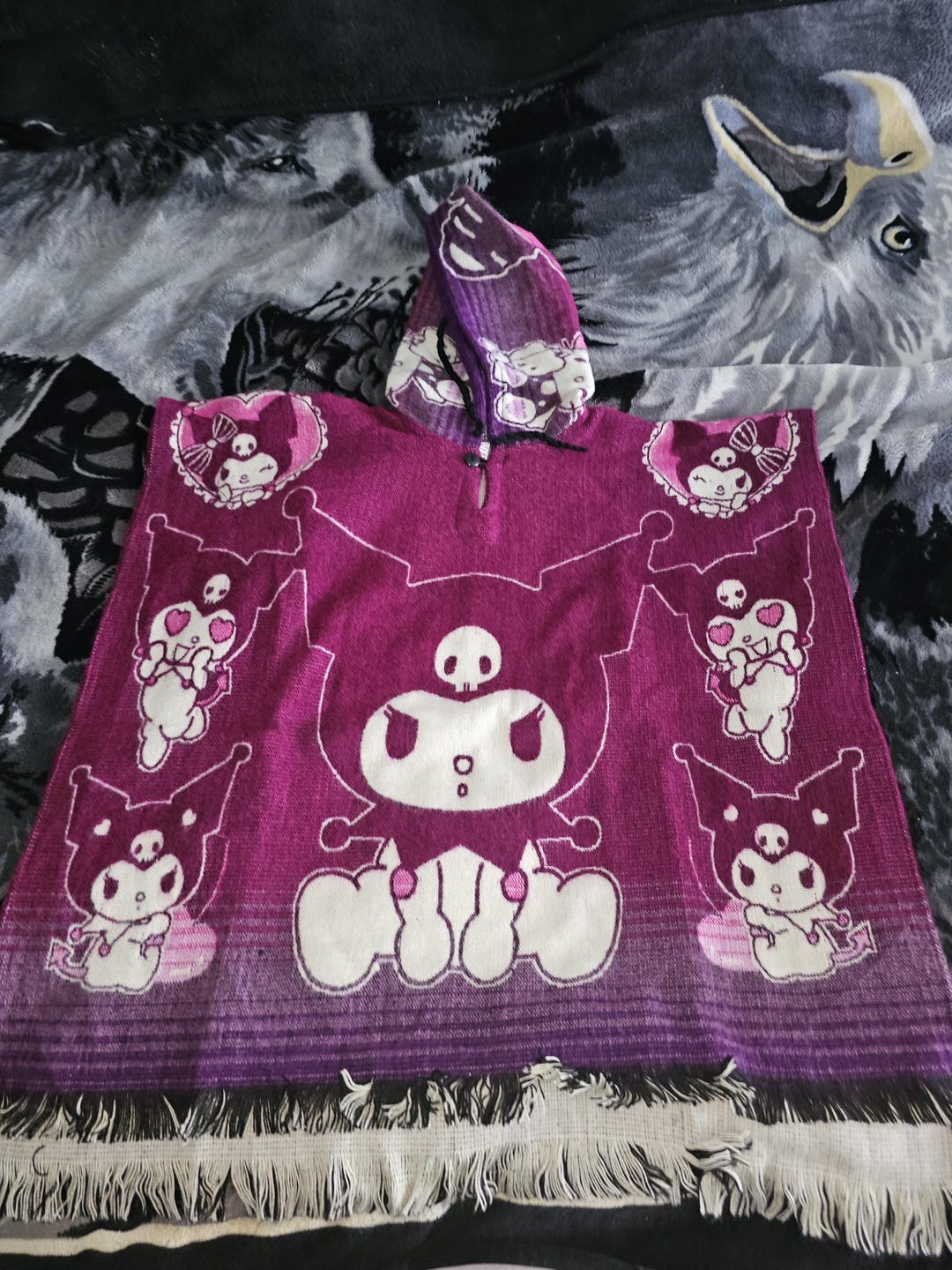 Sanrio Kuromi Ponchos Gaban Niños Rosita Morado - Etsy