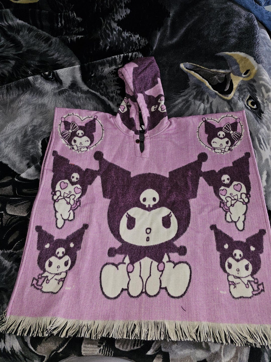 Sanrio Kuromi Ponchos Gaban Niñas Fuchsia - Etsy
