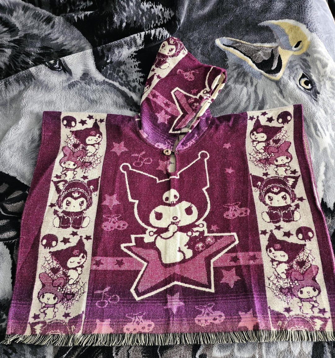 Sanrio Kuromi Ponchos Gaban Niños Rosita Morado - Etsy