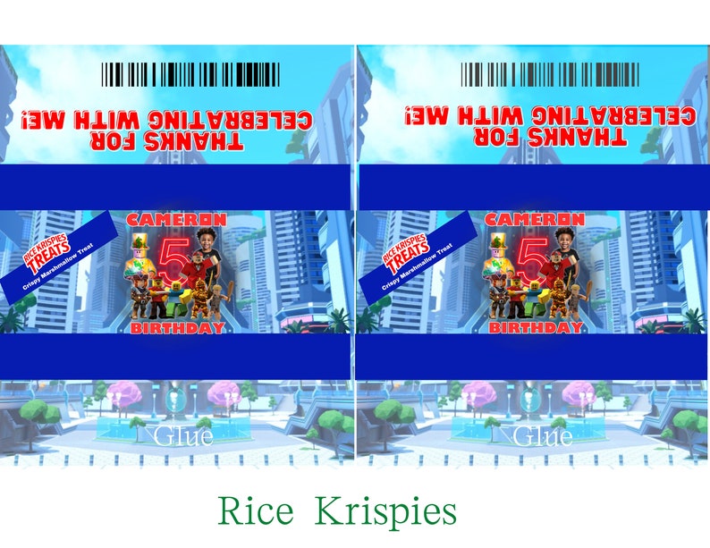 Roblox Party Favors Digital Templates - Etsy