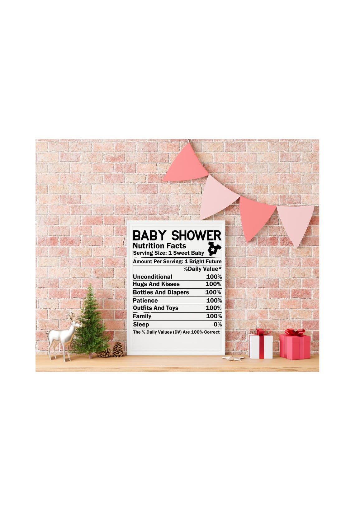 Baby Shower Nutrition Facts - Etsy