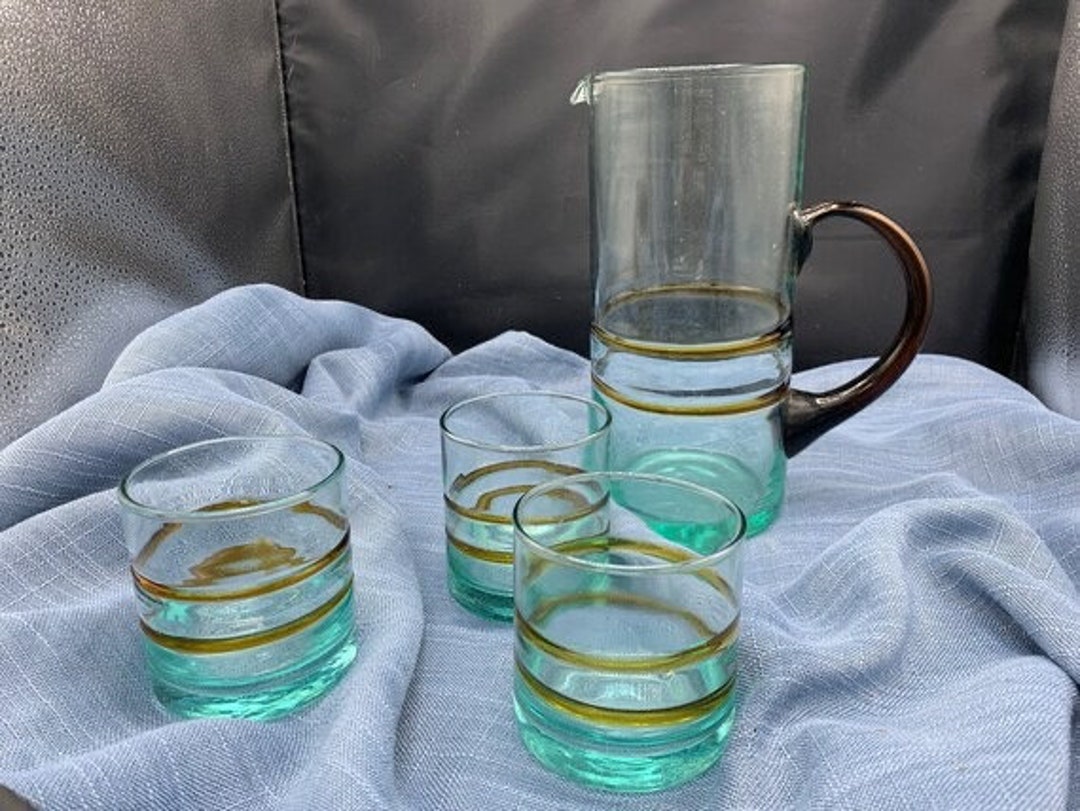 Bubble Glass Pitcher & Glasses - Etsy