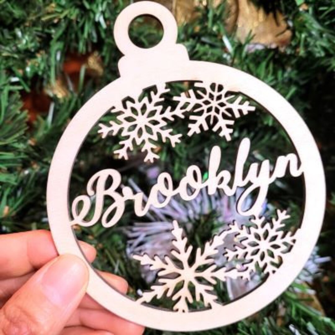 Customized Christmas Ornament Name Tag Snowflake 4inches Wide - Etsy