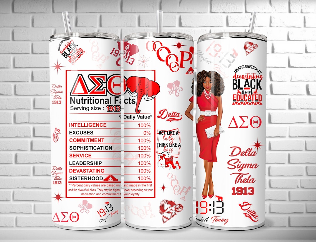 Delta Sigma Theta 20oz Skinny Tumbler, Sorority Gift, Birthday Gift ...