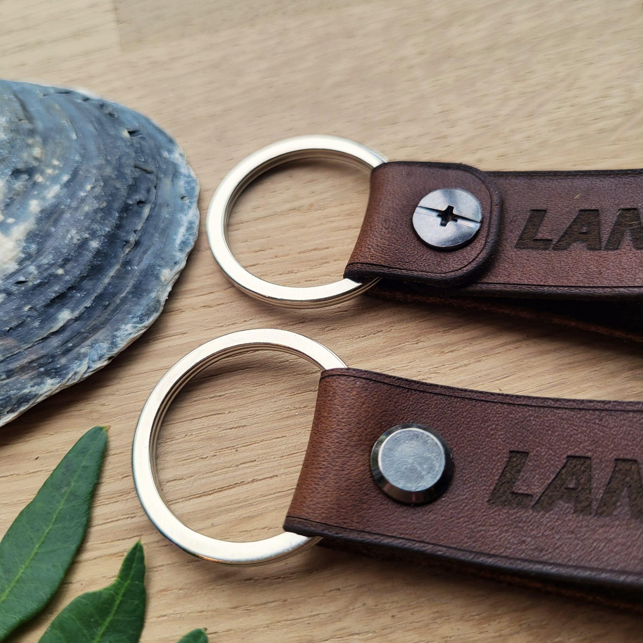 Land Rover - Looped Leather Keyring - Classic / Vintage Style /w Flat ...