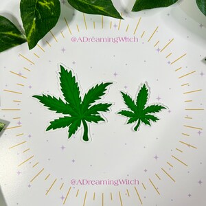 Weed Leaf | Glossy Vinyl Sticker | 420 Stoner | Waterproof; Bottles ...