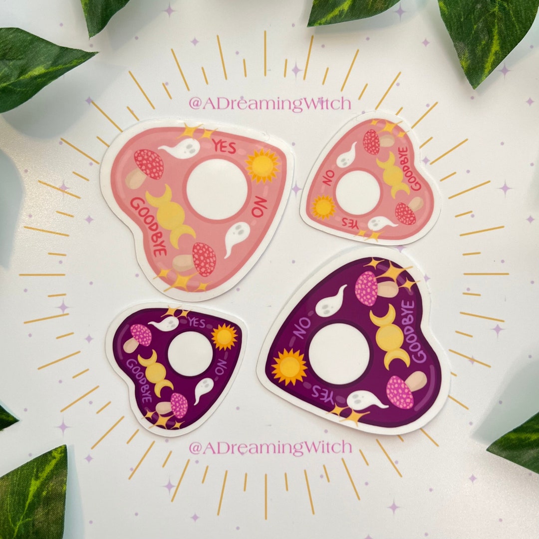 Cute Ouija Board Planchette / 2 Sizes | Waterproof Glossy Vinyl Sticker ...