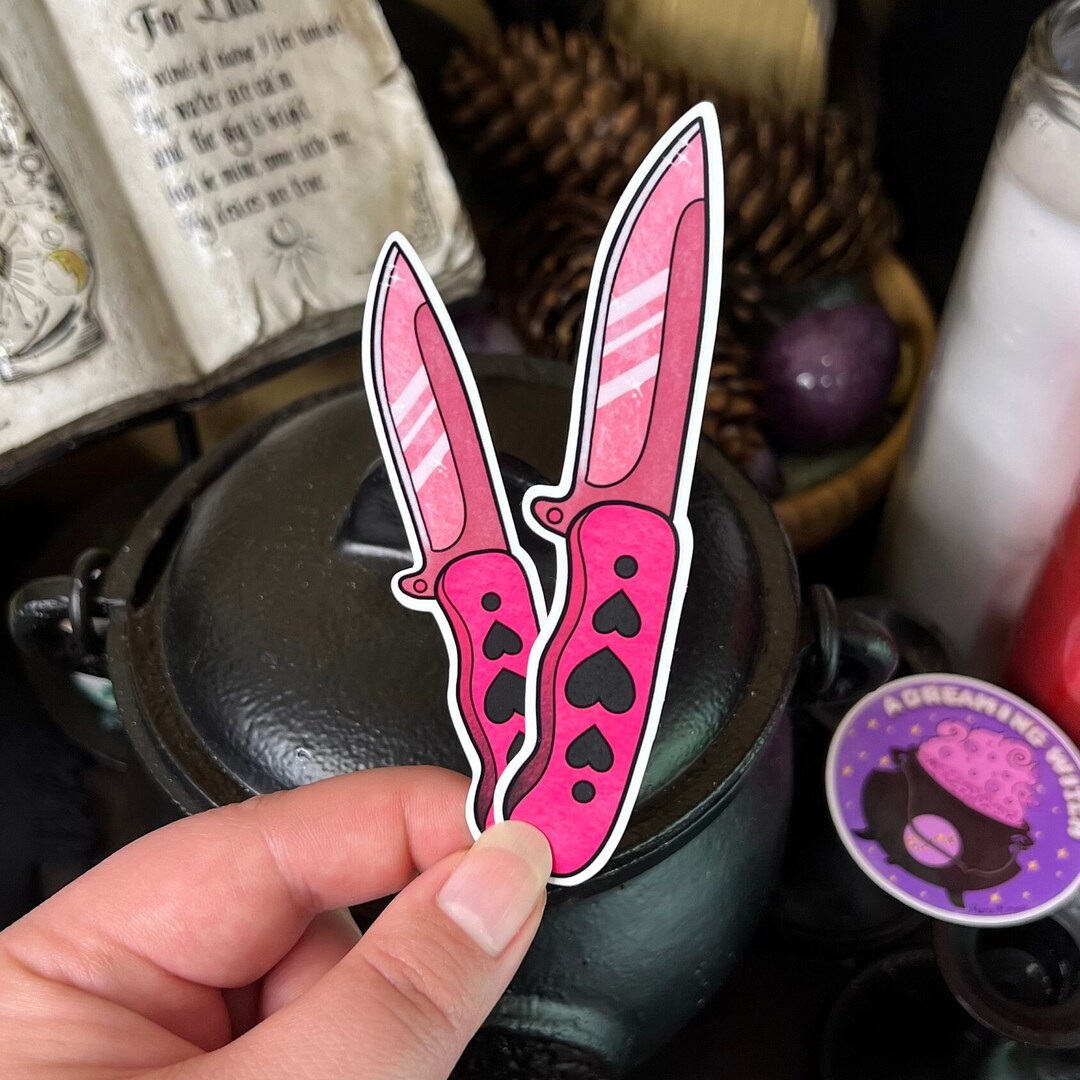 Cute Pink Knife With Hearts / ‘femme Fatal’ Switchblade | Waterproof ...