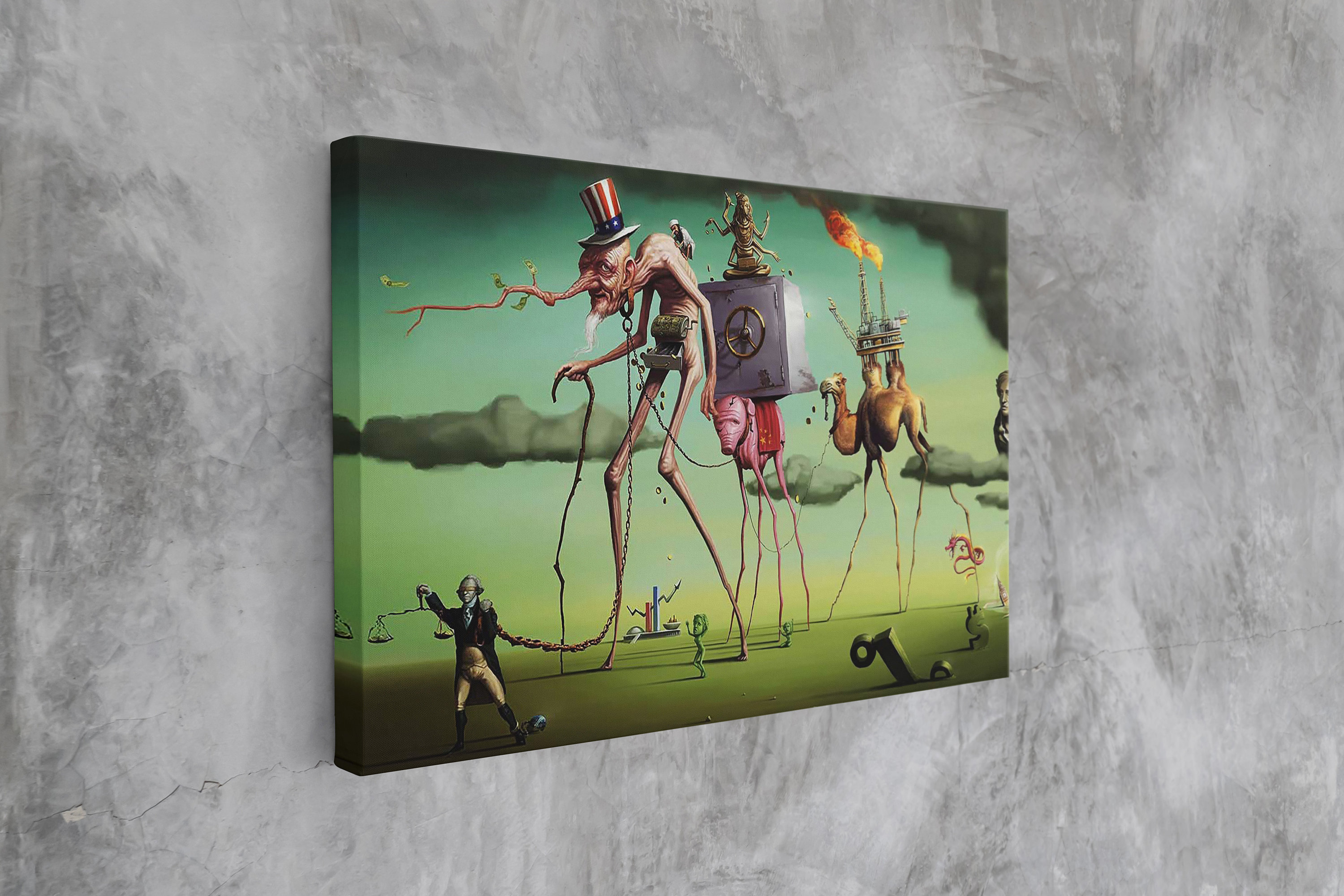 Salvador Dali the American Dream, the American Dream Framed Canvas ...