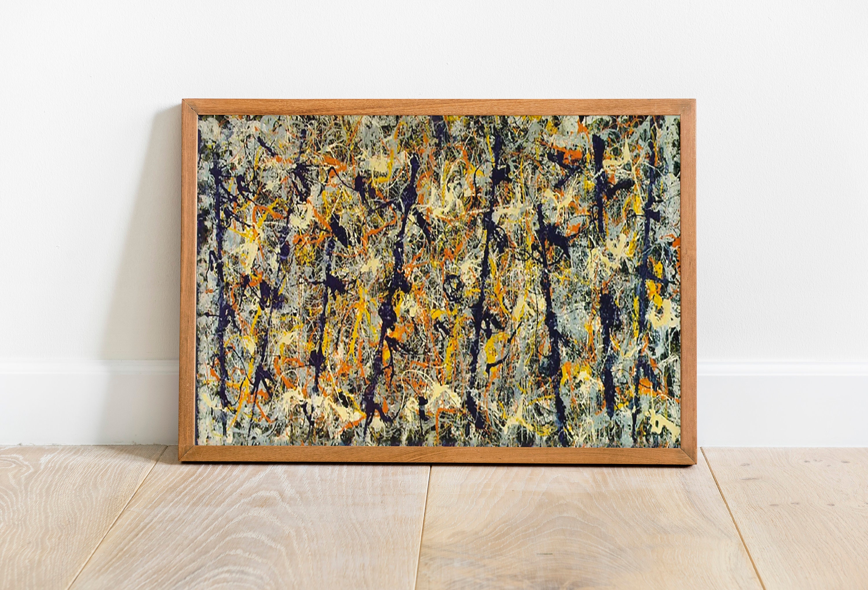 Jackson Pollock Abstract Blue Poles Wall Art ,framed Exhibition Canvas ...