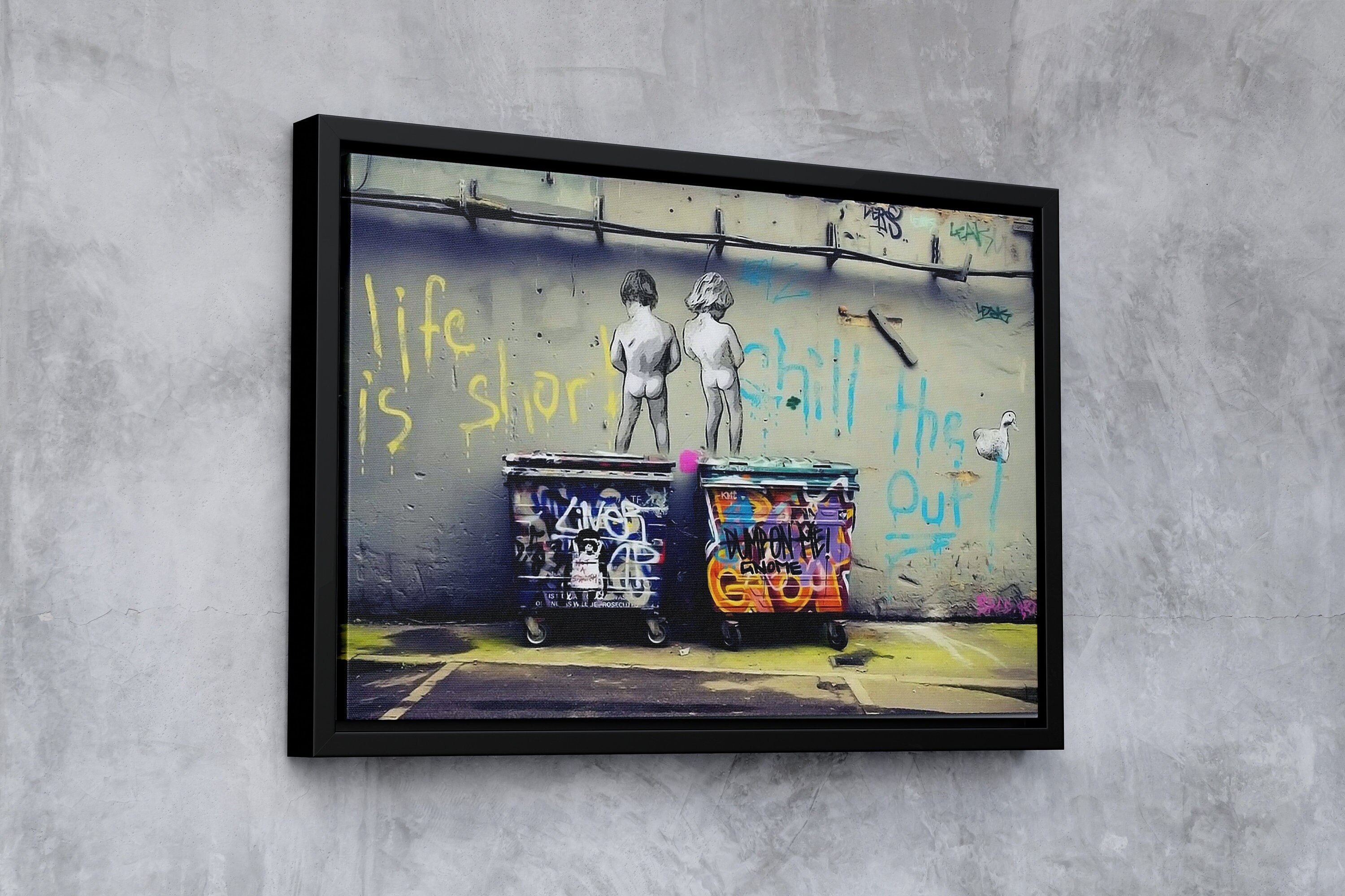 Banksy Life is Short , Banksy's Famous Artwork, the Duck Out High ...