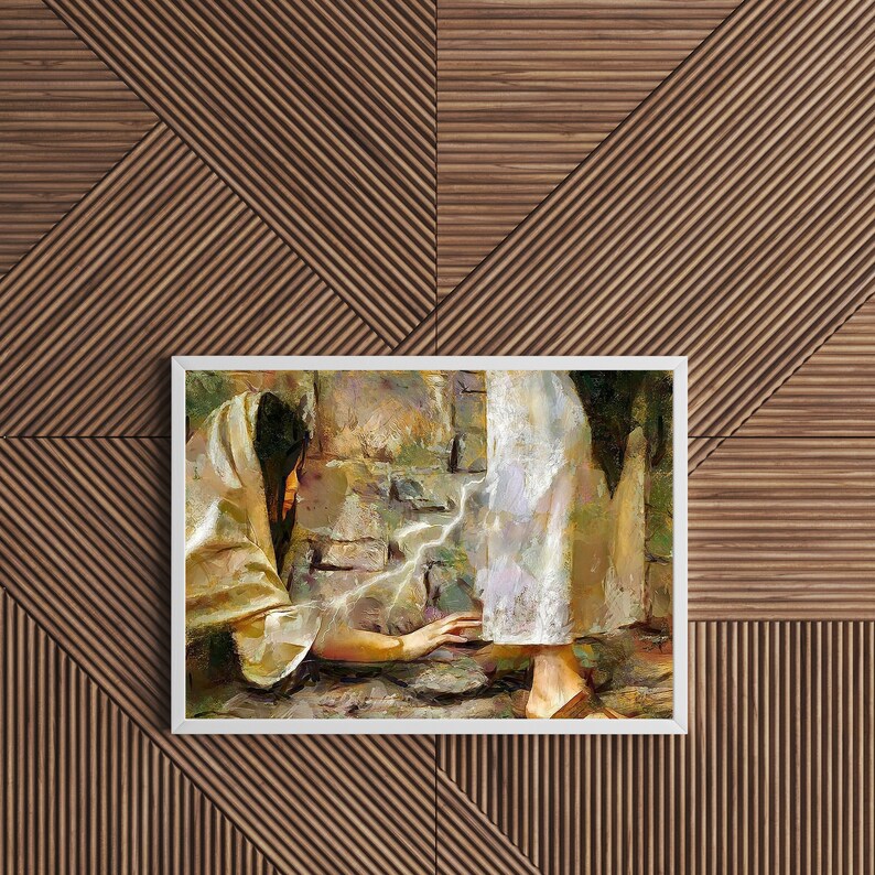 Touching the Hem of Jesus’s Garment Poster Canvas, Jesus Canvas Wall ...
