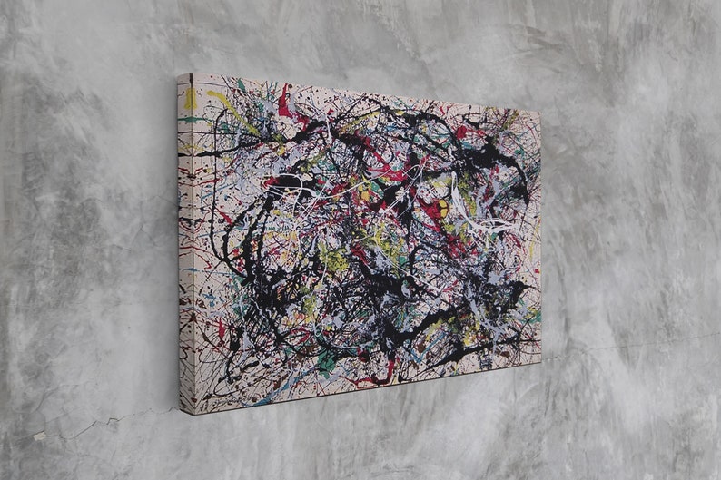 Jackson Pollock Number 34 Canvas Wall Art, Framed Jackson Pollock - Etsy