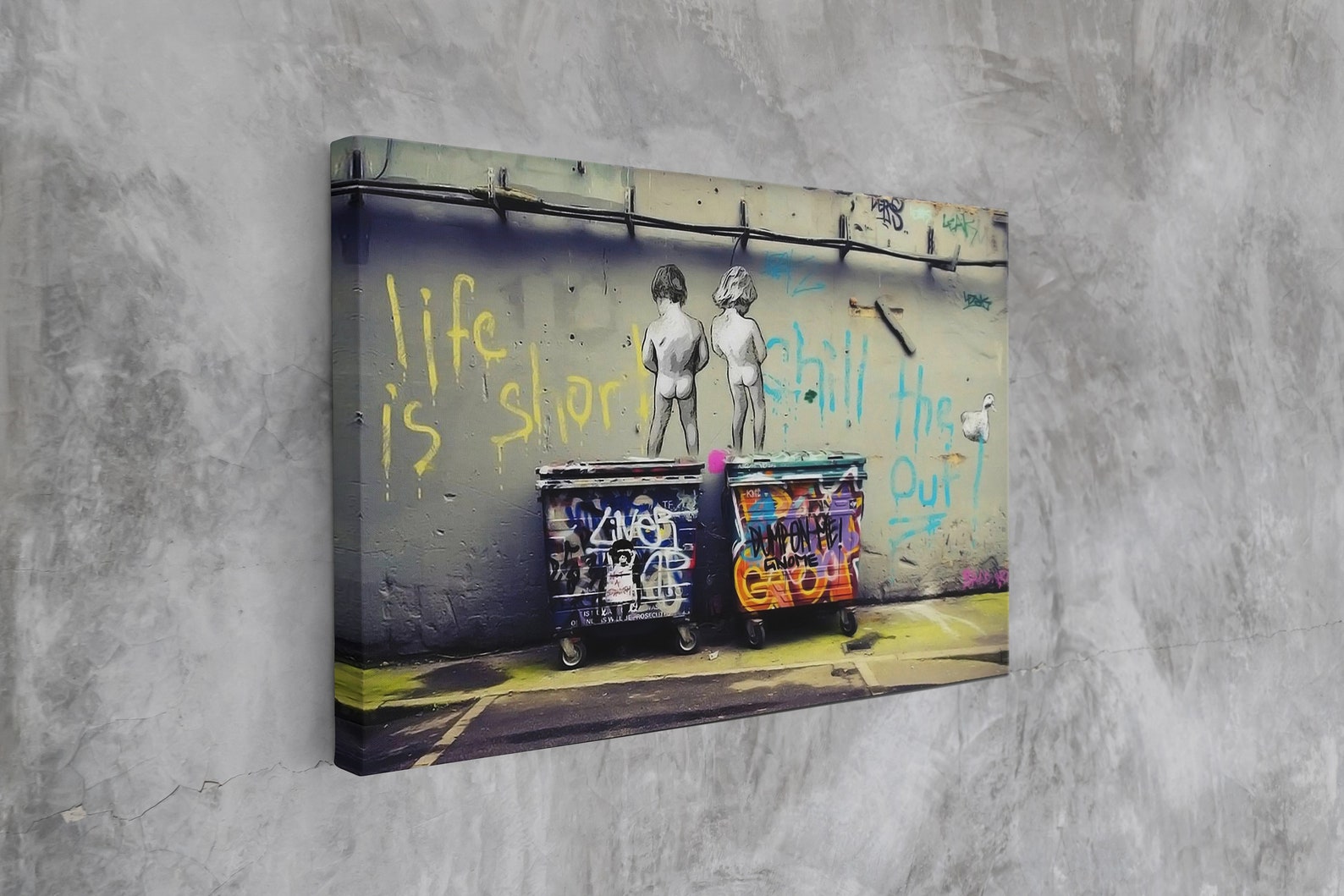 Banksy Life is Short , Banksy's Famous Artwork, the Duck Out High ...