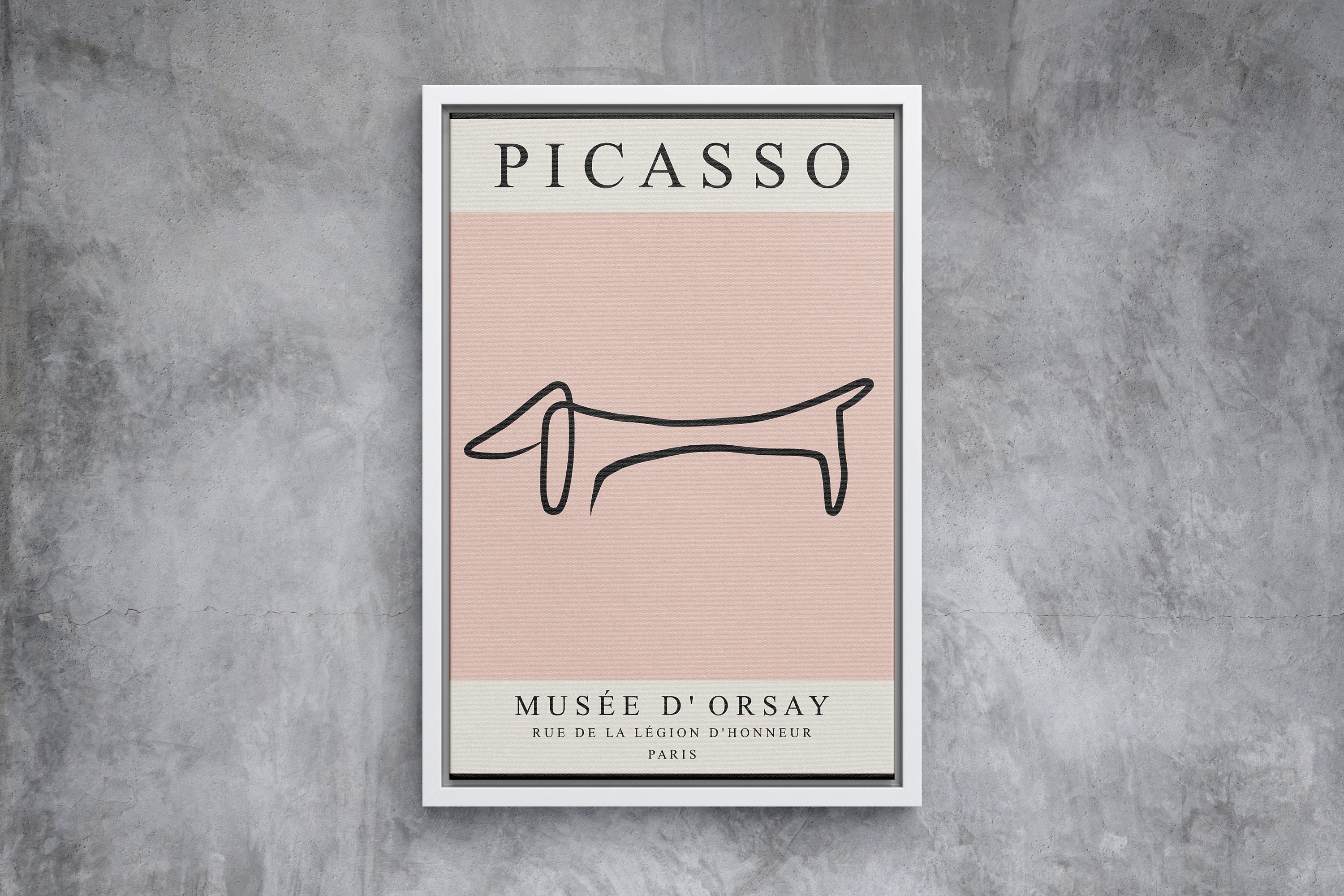 Picasso Dog, Exhibition Vintage Line Art Poster, Framed Picasso Art ...