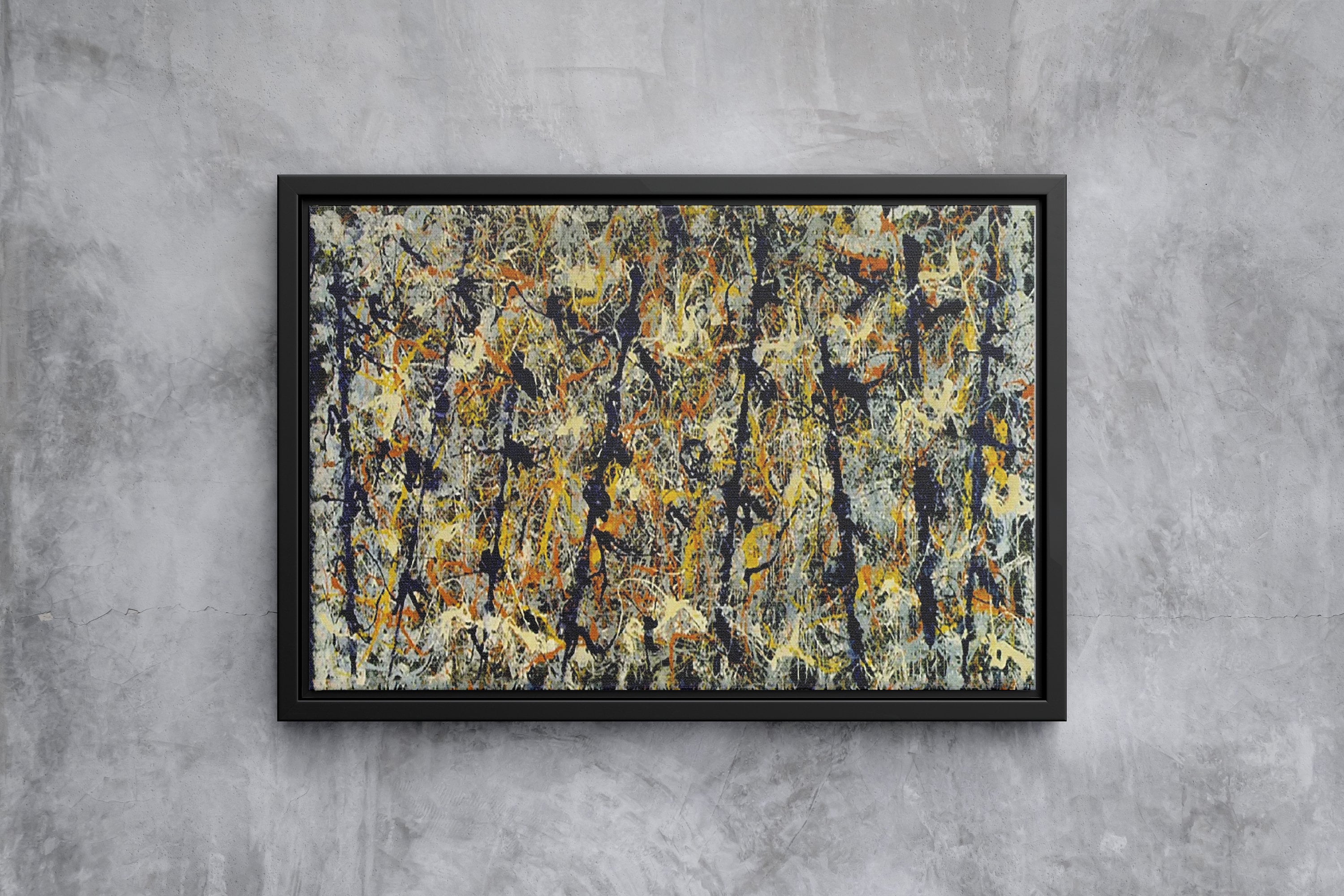 Jackson Pollock Abstract Blue Poles Wall Art ,framed Exhibition Canvas ...