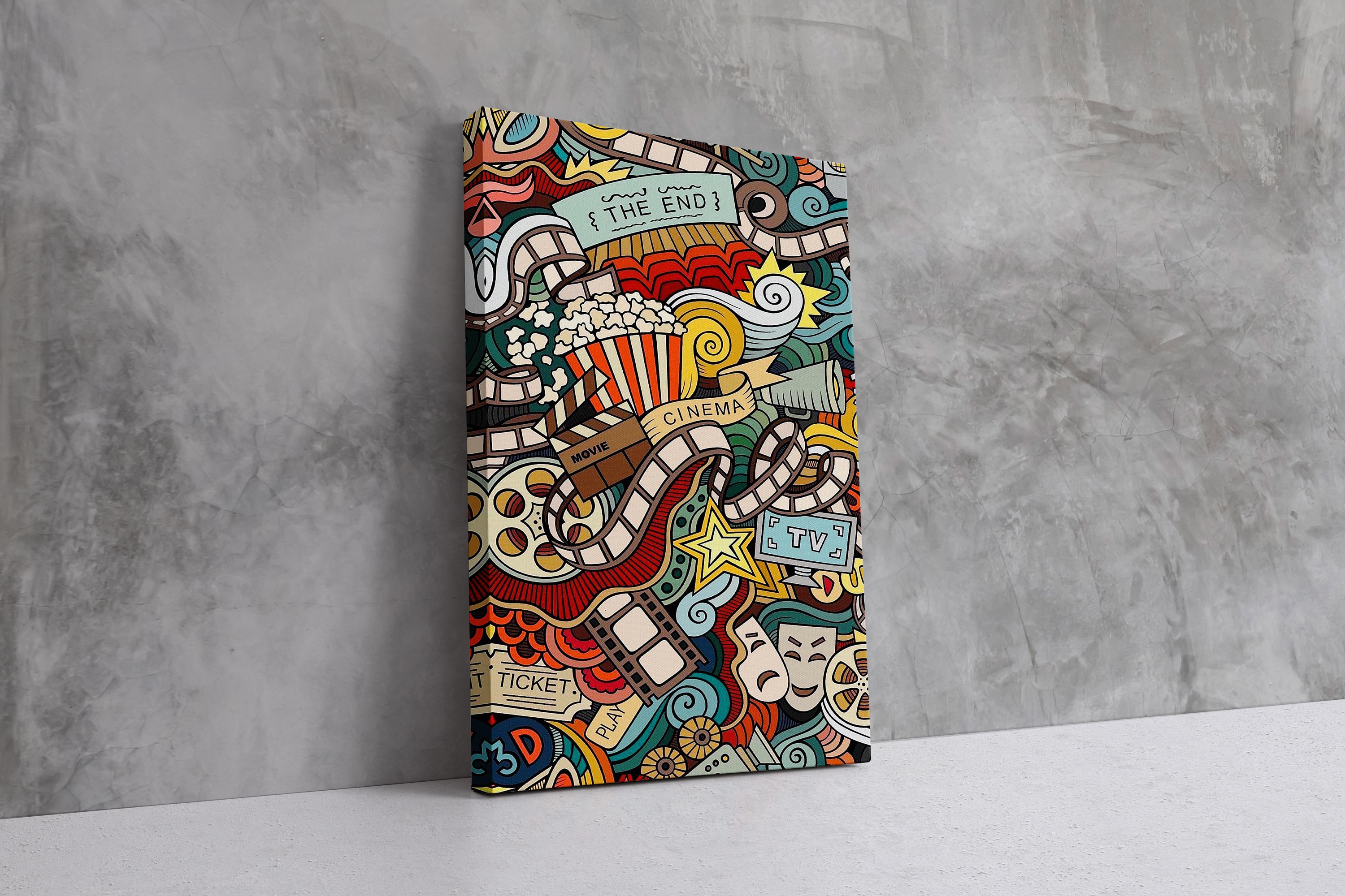 Keith Haring Cinema-movie-tv Canvas, Keith Haring Colorful,framed ...