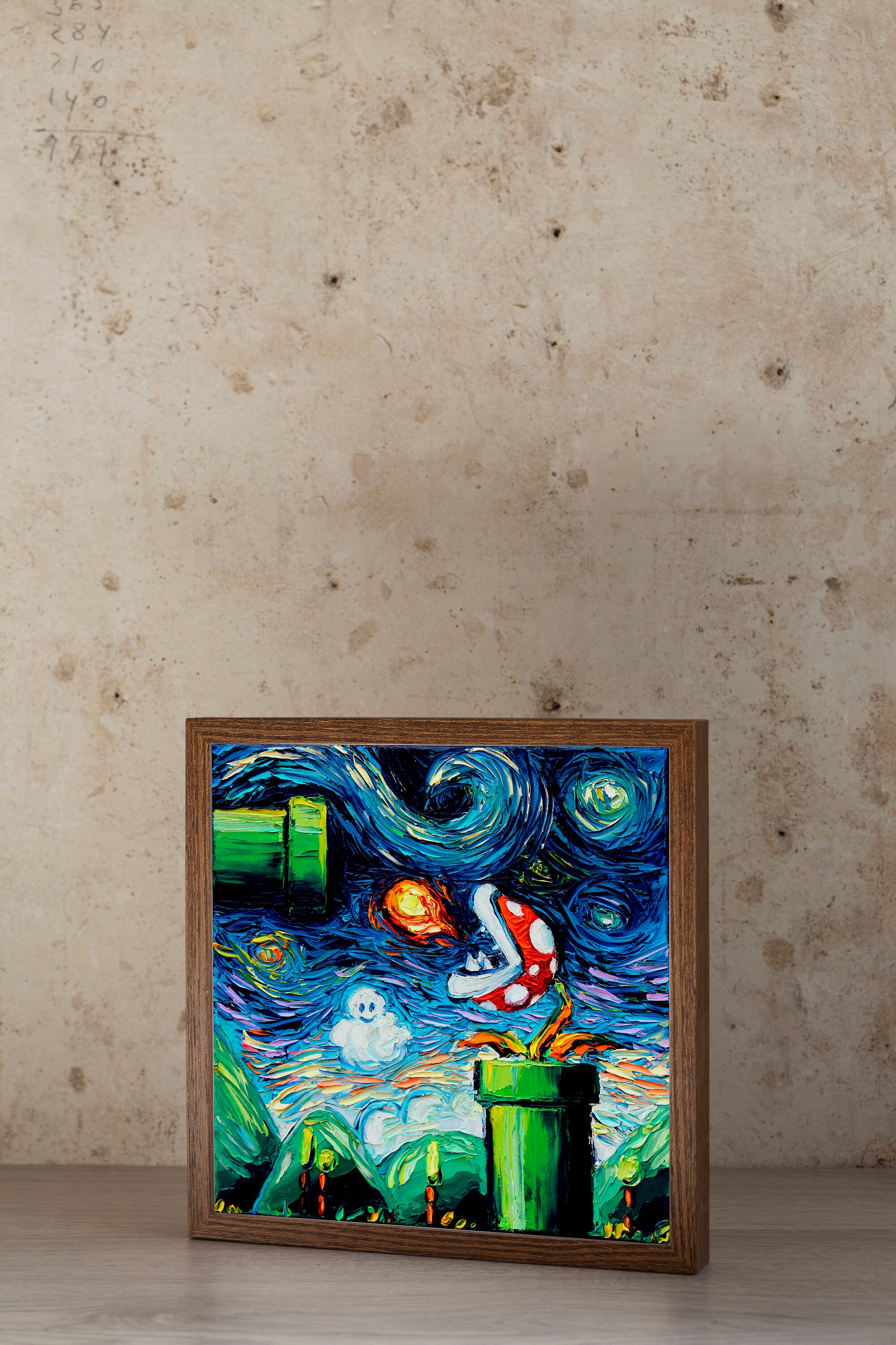 Van Gogh Mario Canvas, Super Mario Canvas, Modern Mario World Printed ...
