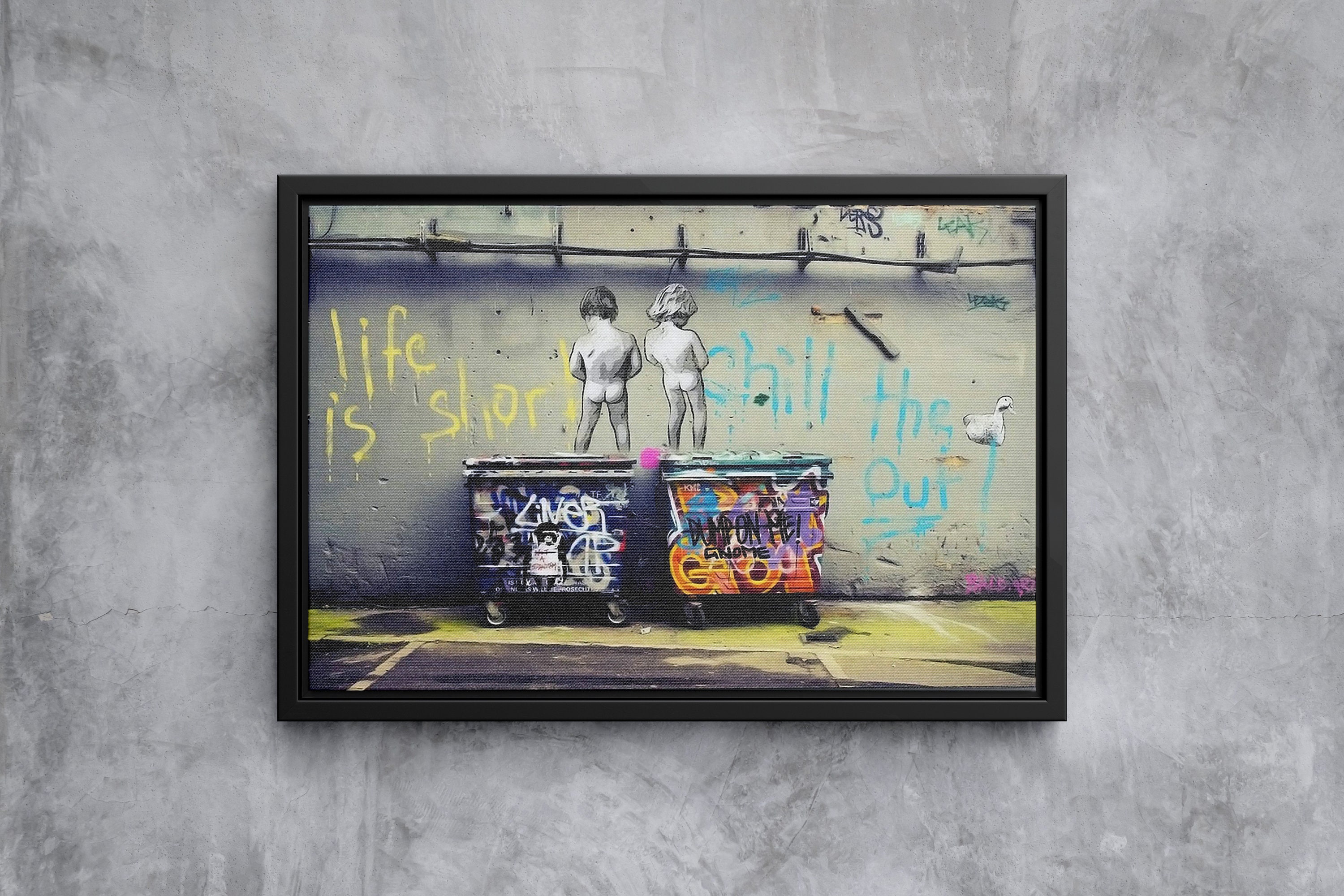 Banksy Life is Short , Banksy's Famous Artwork, the Duck Out High ...