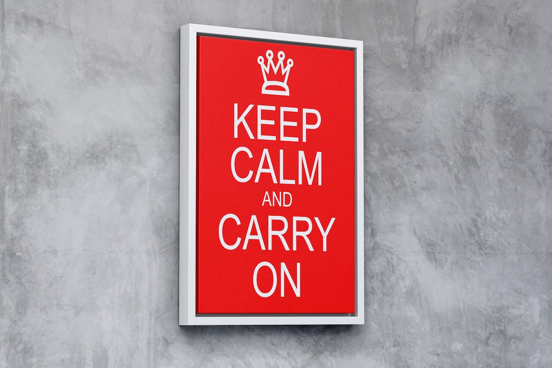 Keep Calm and Carry on Vintage Poster, Floating Frame, Wooden Frame ...