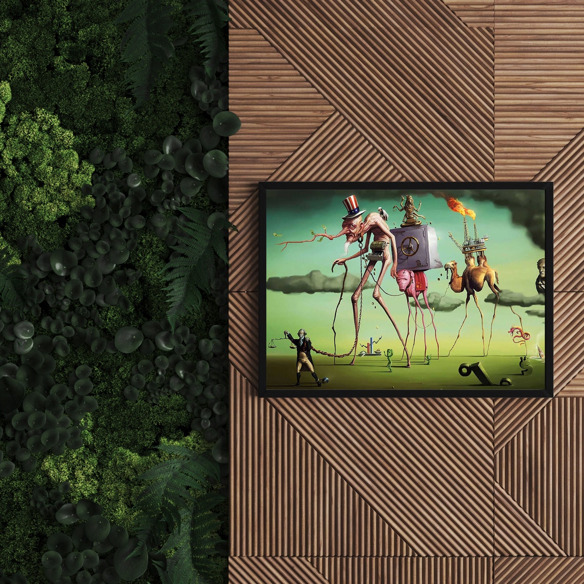 Salvador Dali the American Dream, the American Dream Framed Canvas ...