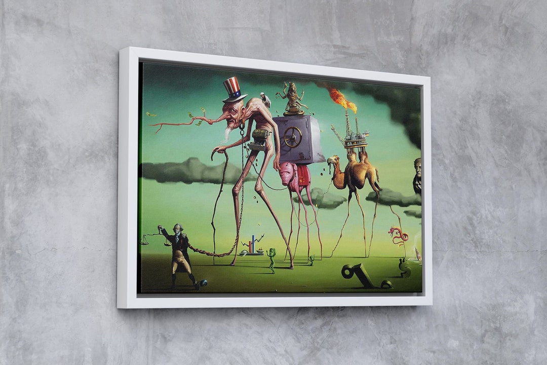 Salvador Dali the American Dream, the American Dream Framed Canvas ...