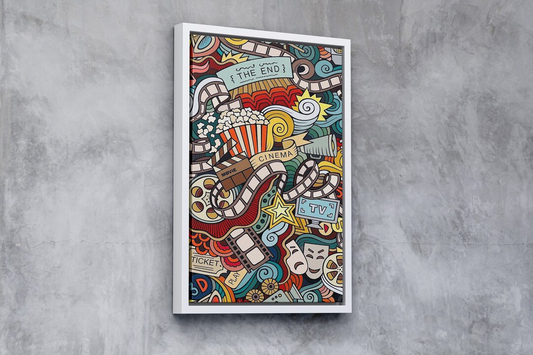 Keith Haring Cinema-movie-tv Canvas, Keith Haring Colorful,framed ...