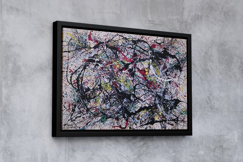Jackson Pollock Number 34 Canvas Wall Art, Framed Jackson Pollock - Etsy