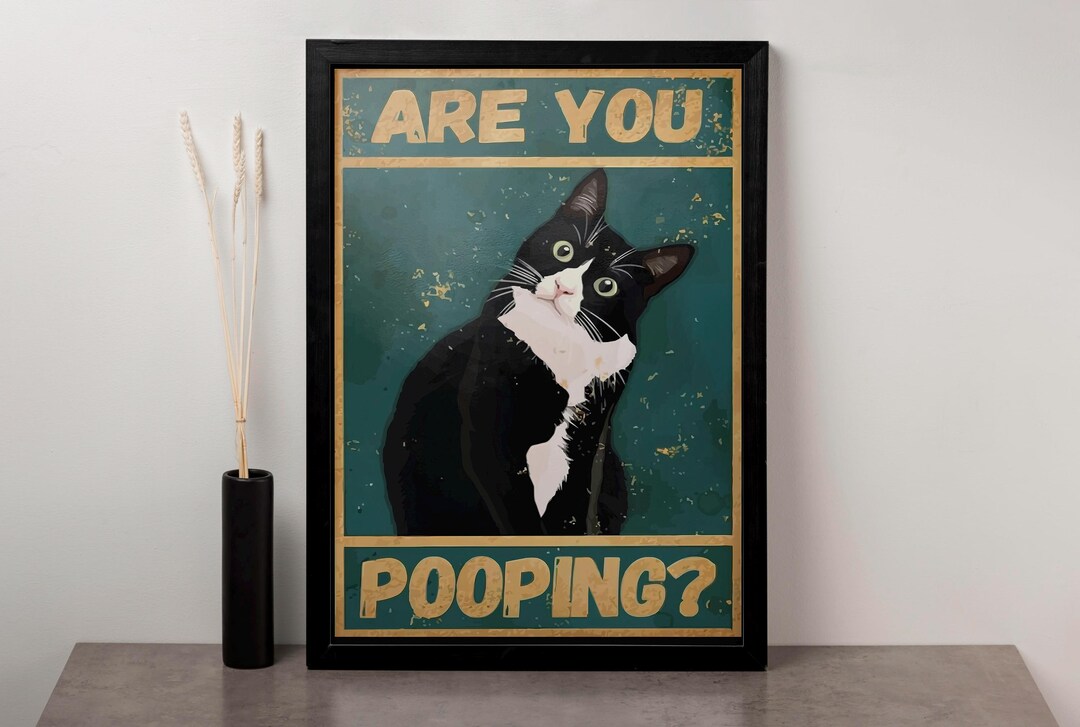 Are You Pooping Poster,cat Wall Decor, Funny Animal Print Poster, Wall ...