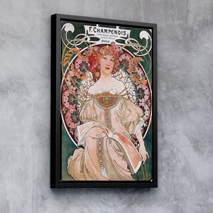 Alphonse Mucha Poster Art Nouveau Canvas 1897, Framed and Gallery ...