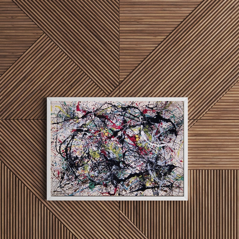 Jackson Pollock Number 34 Canvas Wall Art, Framed Jackson Pollock - Etsy