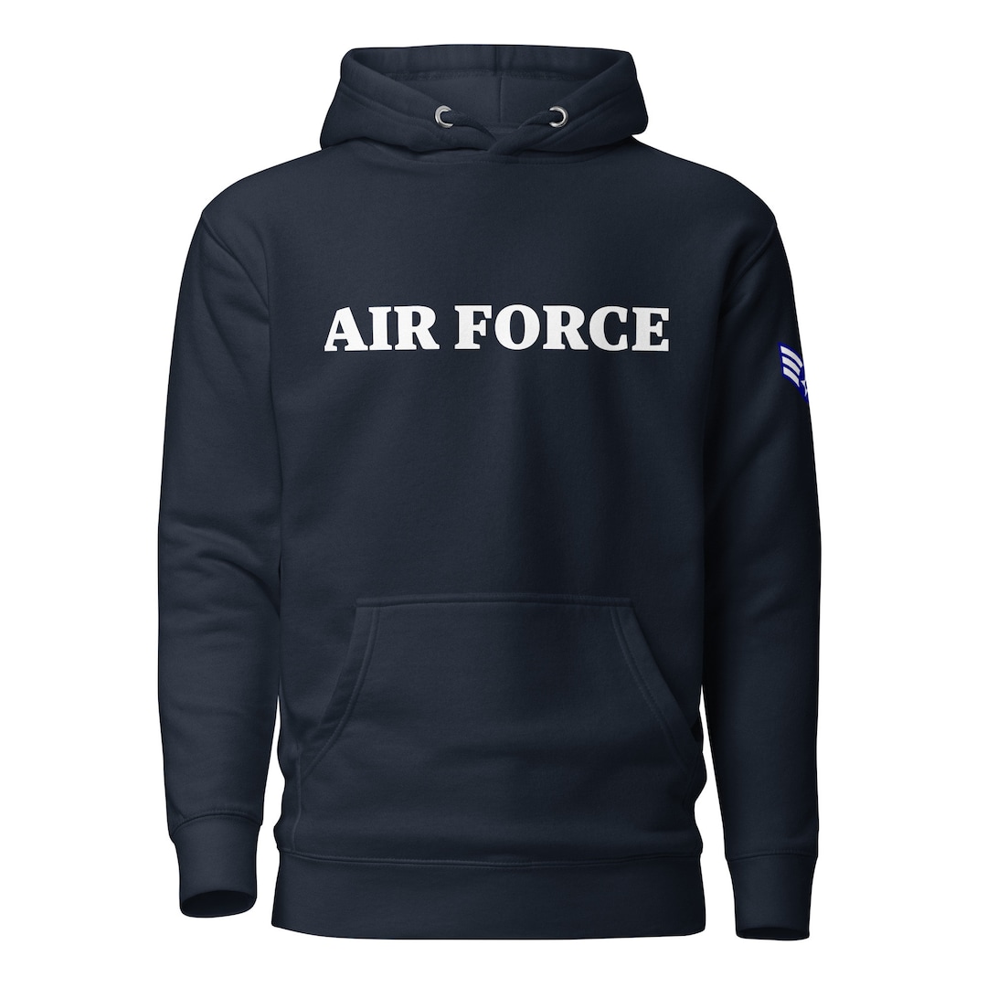 Classic Military Hoodie With Military Rank Insignia (senior Airman) - Etsy