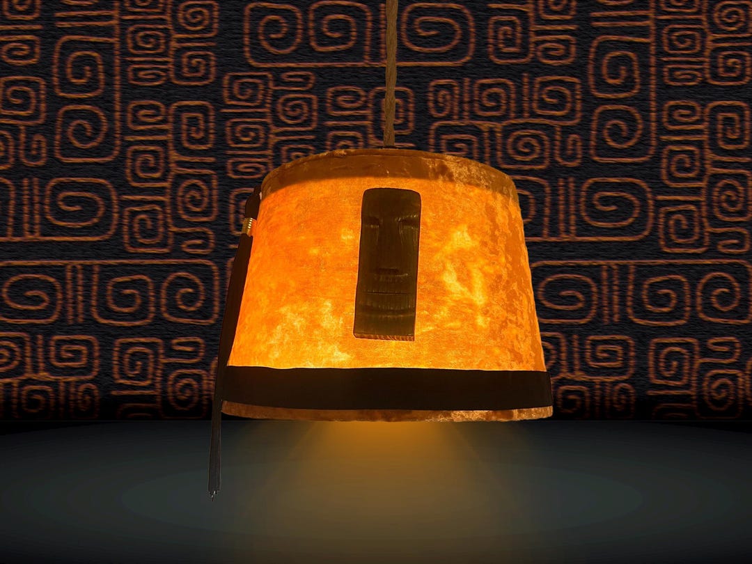 Orange Fez Hat Hanging Bar Tiki Bar Style Lamp - Etsy