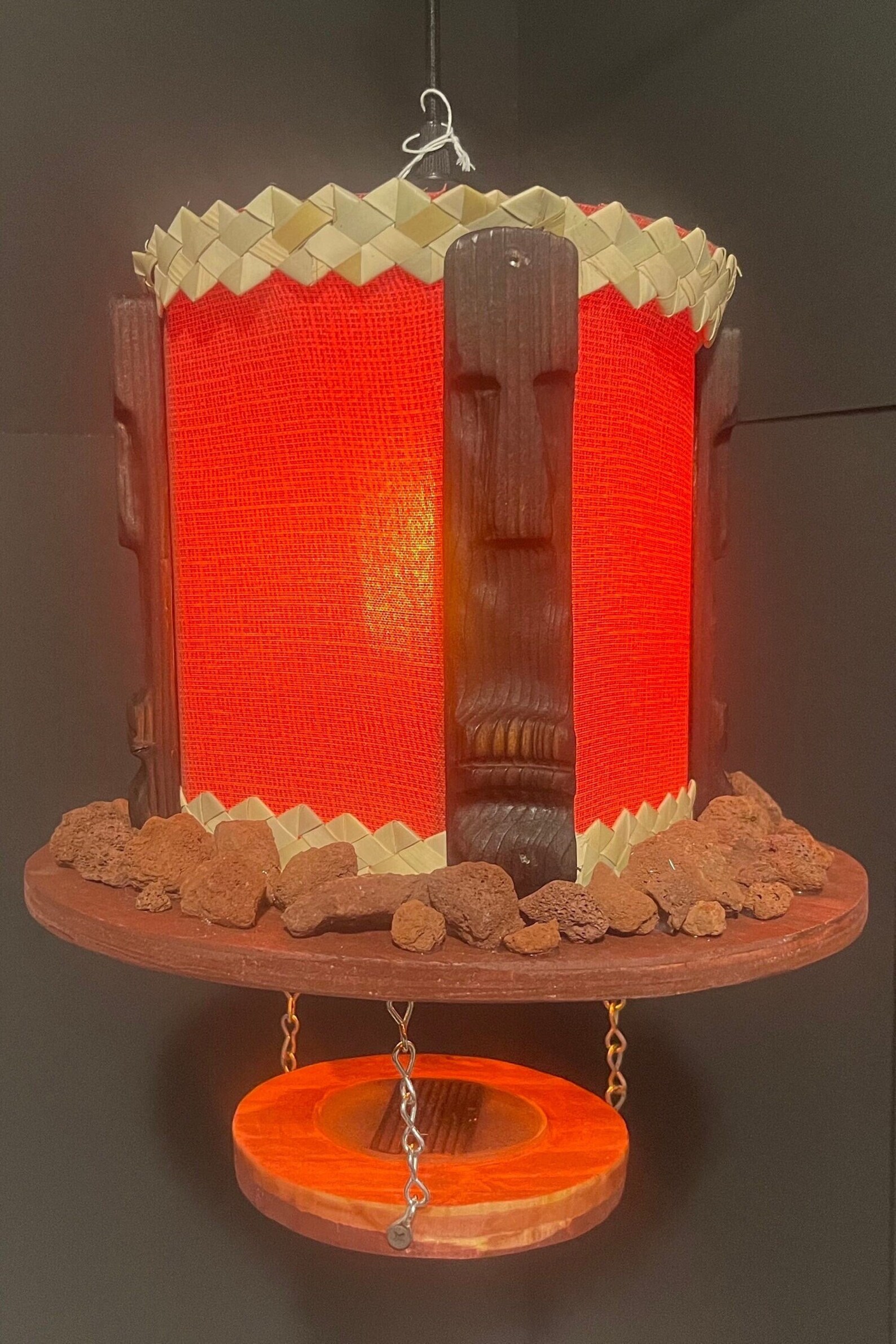 Tiki Bar Handmade Moai Hanging Tiki Lamp Light Lava Rock - Etsy