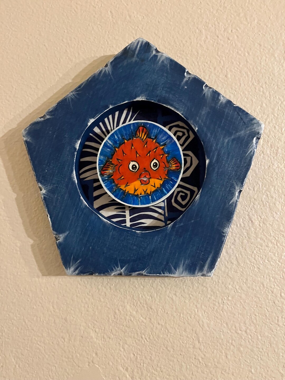 Tiki Bar Hand-made Wooden Puffer Fish Wall Decor - Etsy