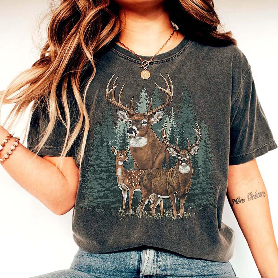 Grunge Deer PNG, Vintage 90s Forest Animal Sublimation, Retro Hunting ...