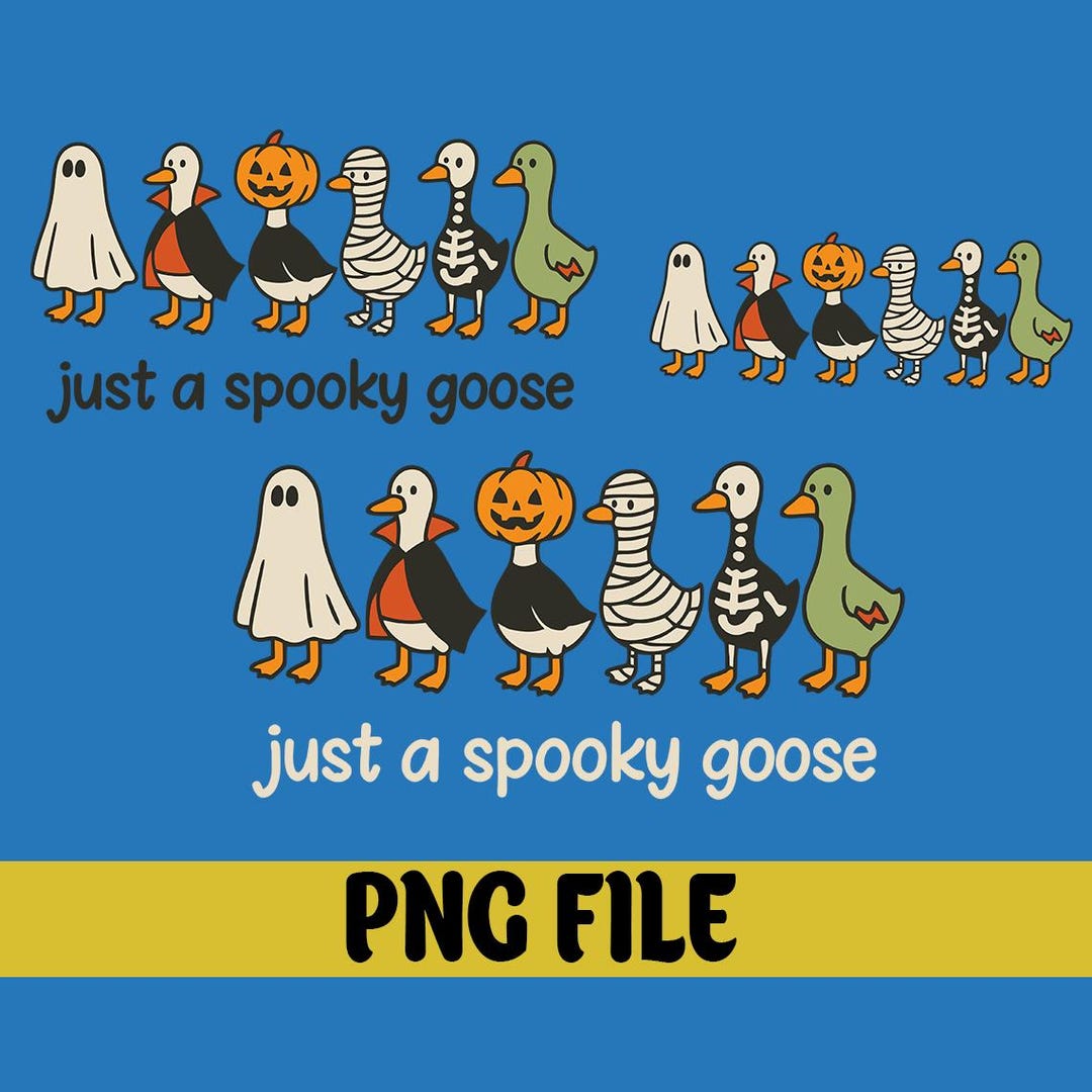 Spooky Goose Halloween PNG, Retro Skeleton Goose Sublimation, Funny ...