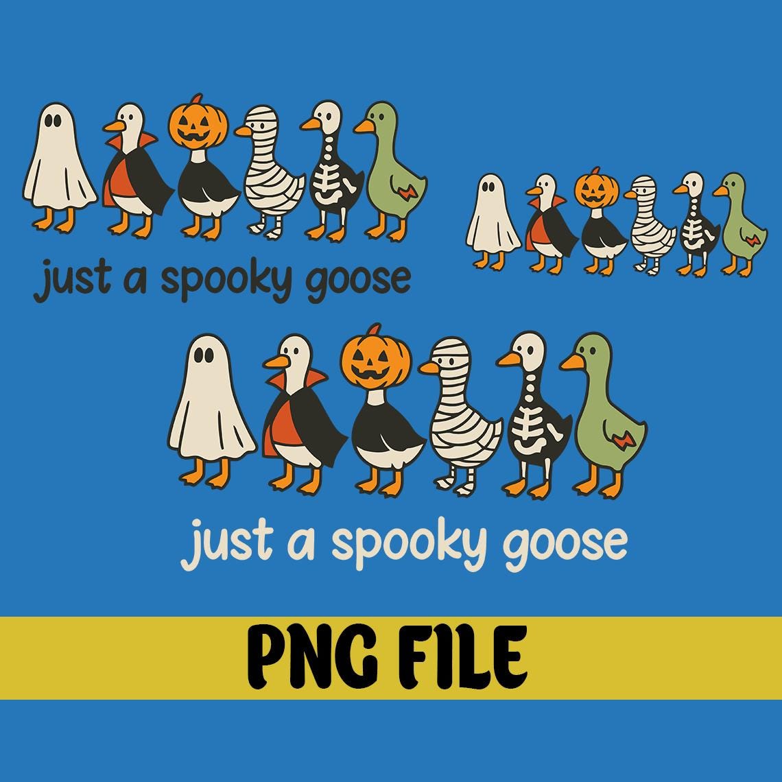 Spooky Goose Halloween PNG, Retro Skeleton Goose Sublimation, Funny ...