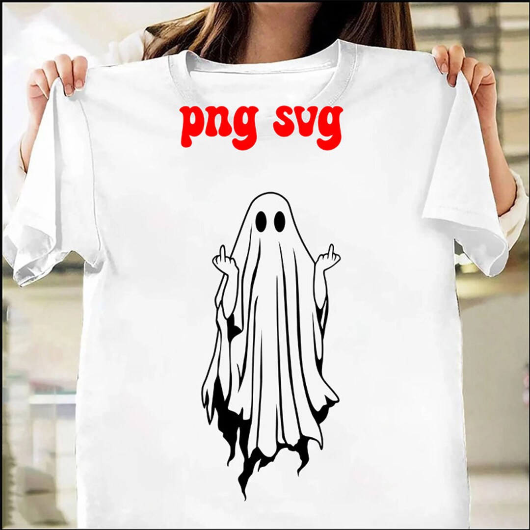 Halloween Svg, Ghost Flipping Finger Halloween Svg, Funny Ghost PNG ...