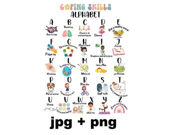 Coping Skills Alphabet Poster, ABC Coping Skills, Grounding Exercises ...