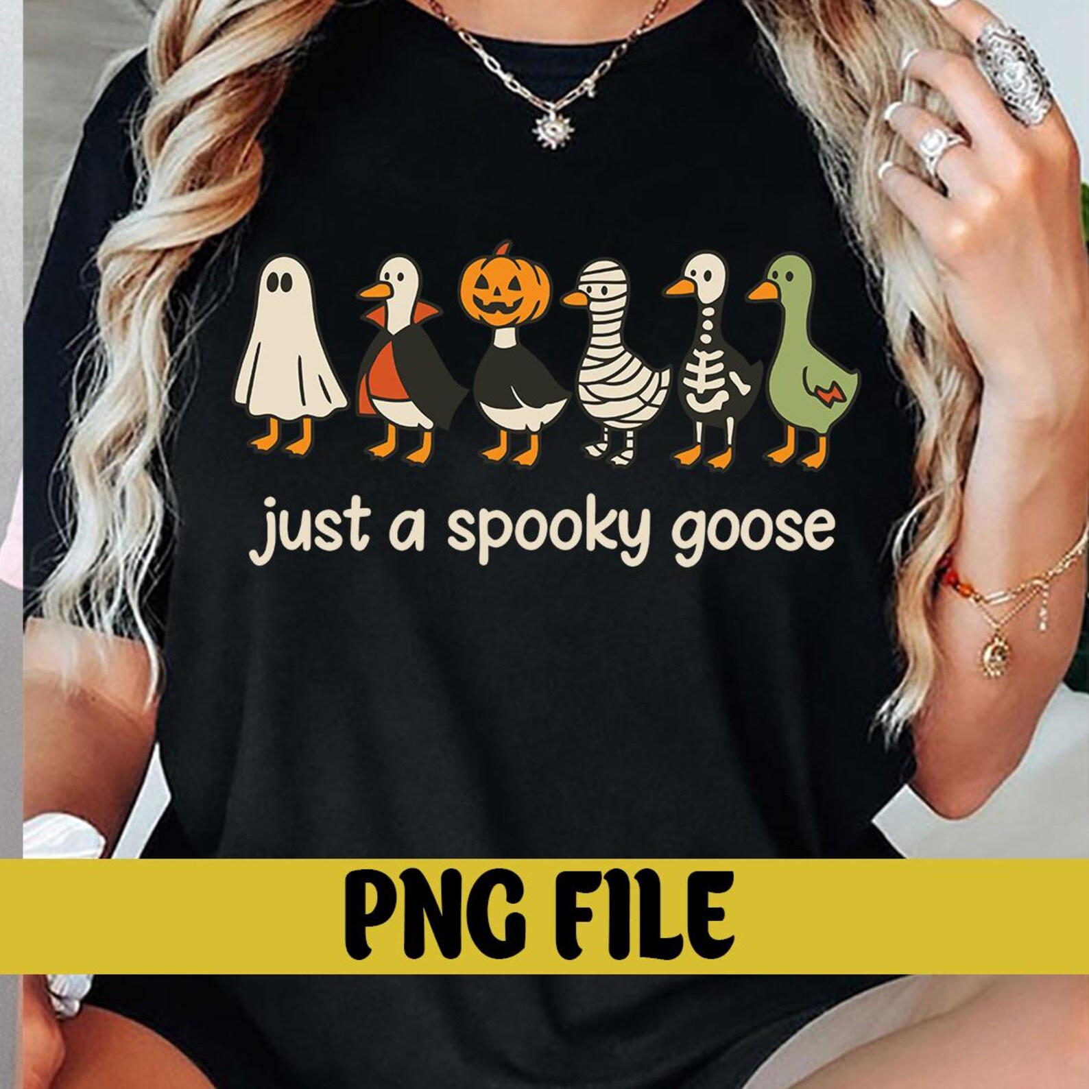Spooky Goose Halloween PNG, Retro Skeleton Goose Sublimation, Funny ...