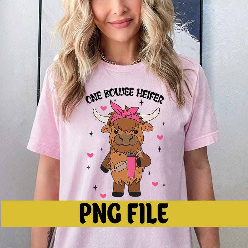 Heifer Valentine SVG, Highland Cow Valentine Png, One Boujee Heifer ...