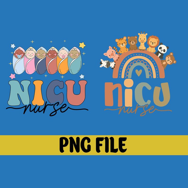 NICU Nurse Rainbow PNG, Neonatal Nurse Clipart, Cute Animal NICU Design ...