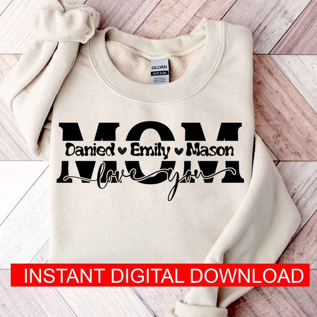 Mom SVG, Mother Png, Vector MOM Svg, Split Name Frame, Mother's Day SVG ...