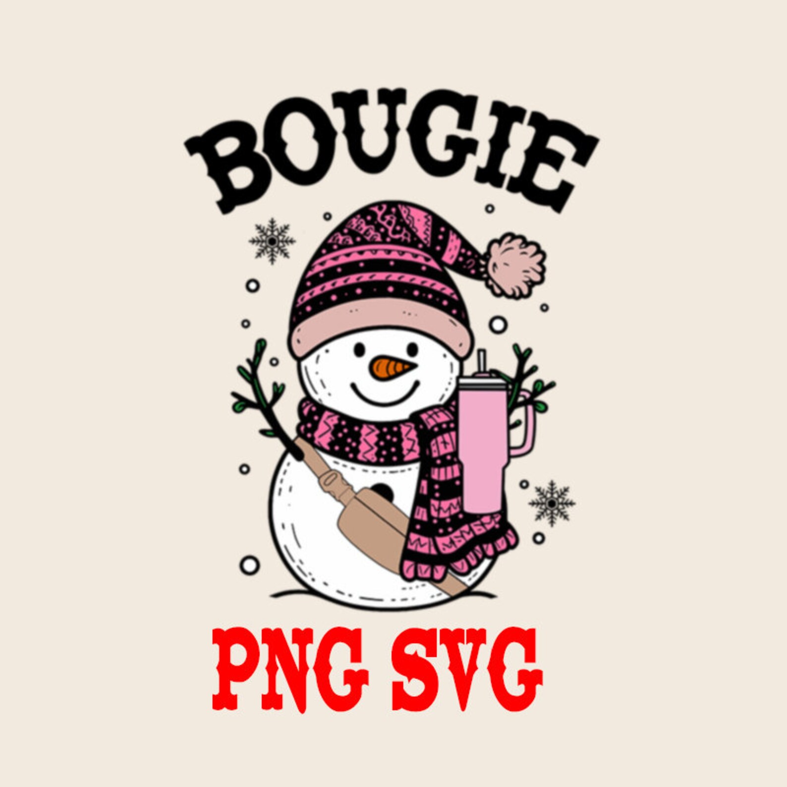 Boojee Snowman Bougie Snowman Stanley Tumbler Belt Bag - Etsy