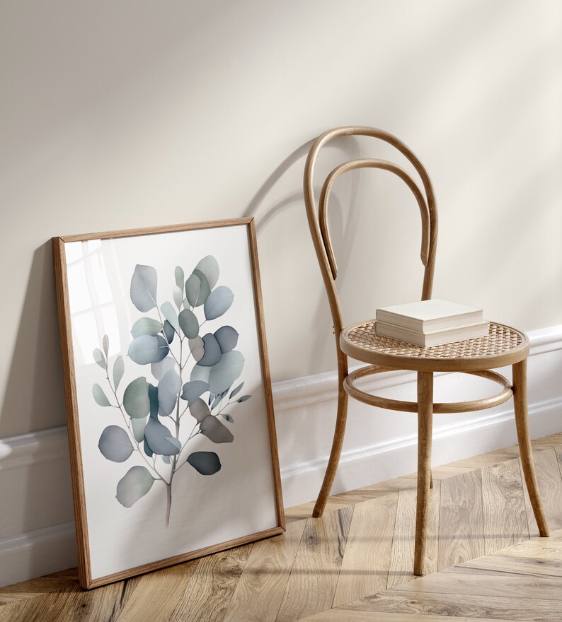 Silver Dollar Eucalyptus, Wall Art Print, Botanical Wall Decor ...