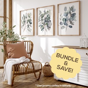 Silver Dollar Eucalyptus, Wall Art Print, Botanical Wall Decor ...