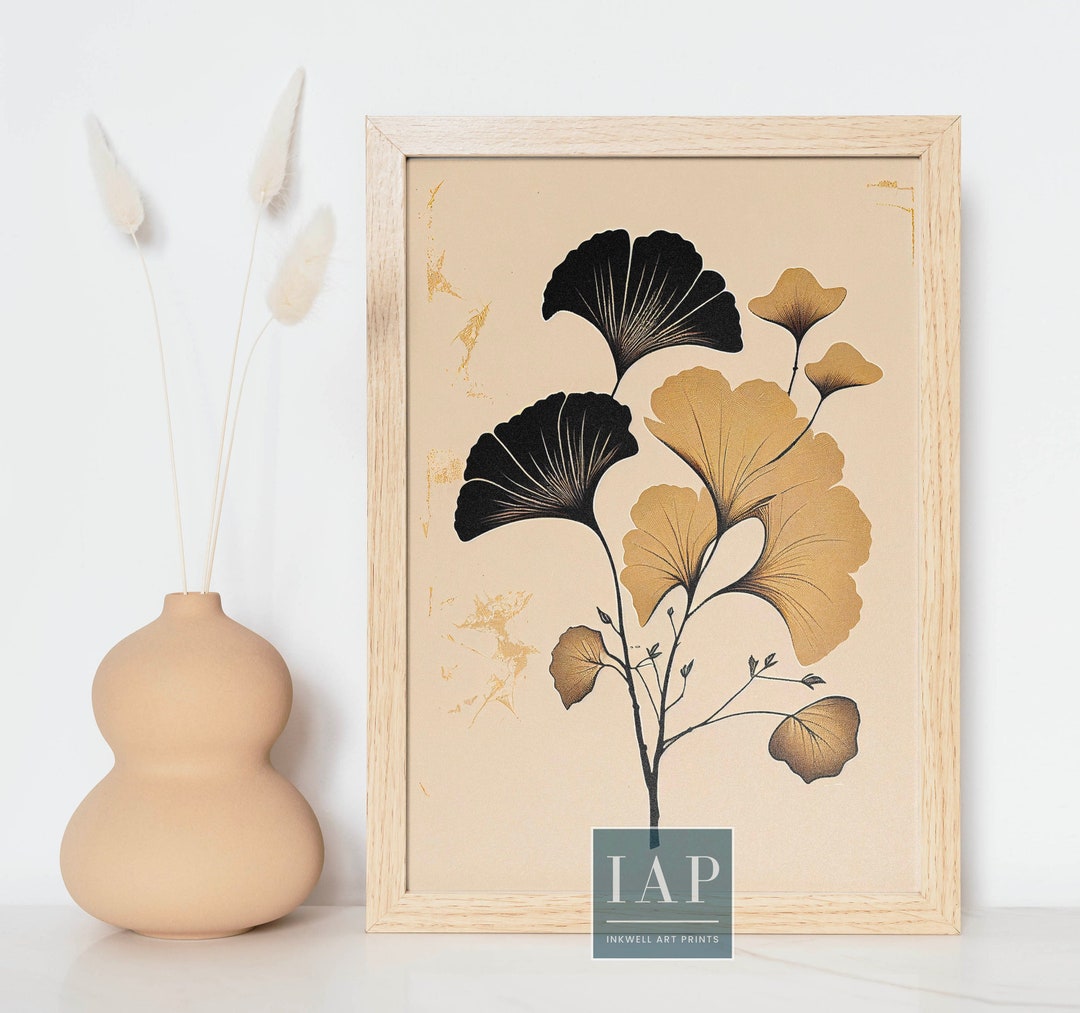 Ginko Botanical Wall Art Print | Digital Print Download | Tropical ...