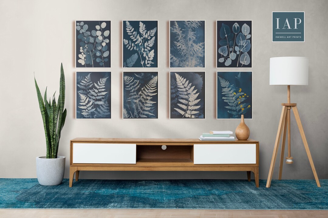 Cyanotype Print Set, 8 Image Set, Digital Print Download, Botanical ...