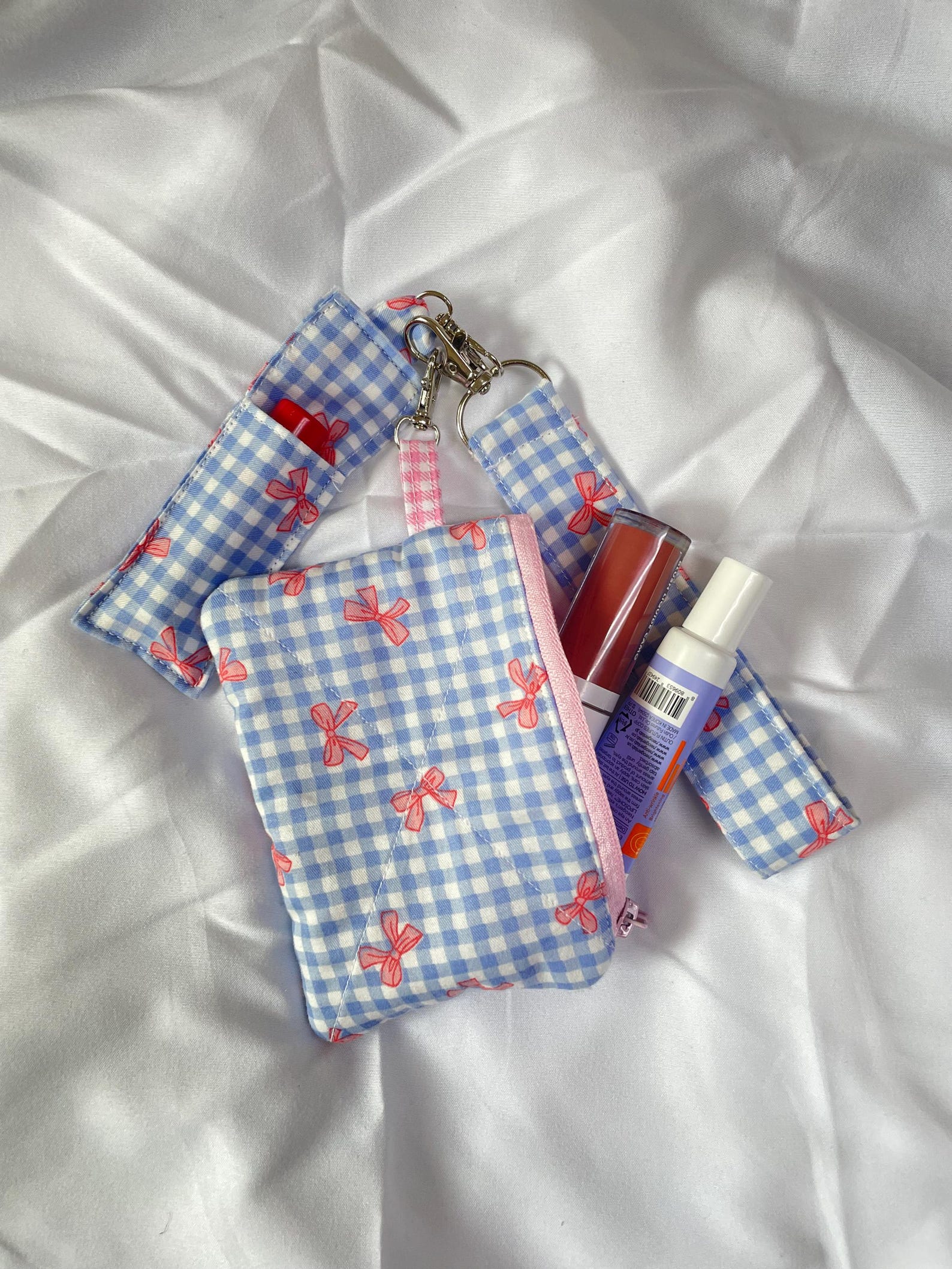 Mini Wallet, Cute Quilted Aesthetic Zipper Pouch Bow Card Holder Coin ...